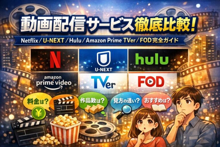 Netflix・U-NEXT・Hulu・Amazon Prime・TVer・FOD完全比較｜料金・作品数・目的別おすすめ | けん97ブログ